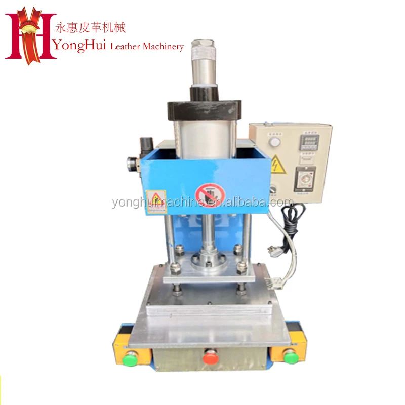 Automatic Pneumatic Hot Leather Label Patch Embossing Machine Logo ...