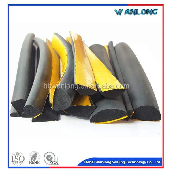 D-Shaped Epdm Sponge Rubber Seals with 3M Tape| Alibaba.com