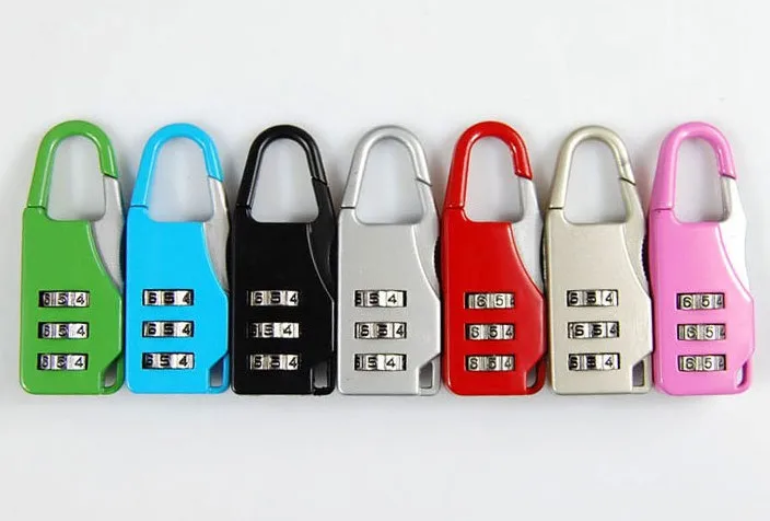 3 Digit Number Small Mini Zipper Combination Padlock For Luggage - Buy ...