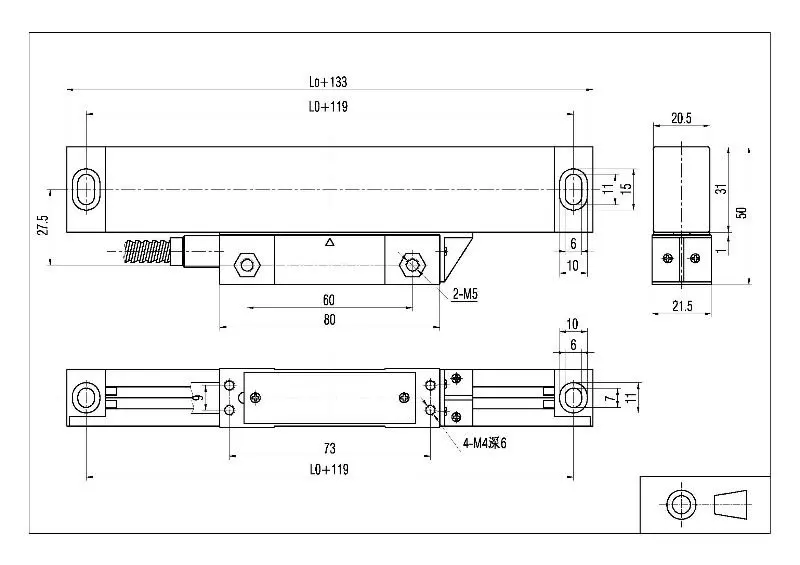 High Precision 5/1/0.5um Resolution Linear Glass Scale. Optical Linear ...