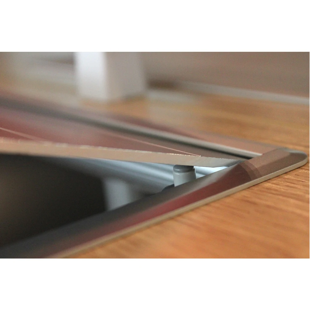 Office Computer Desk Gorgeous Rectangle Aluminum Alloy Table Hole Cover ...