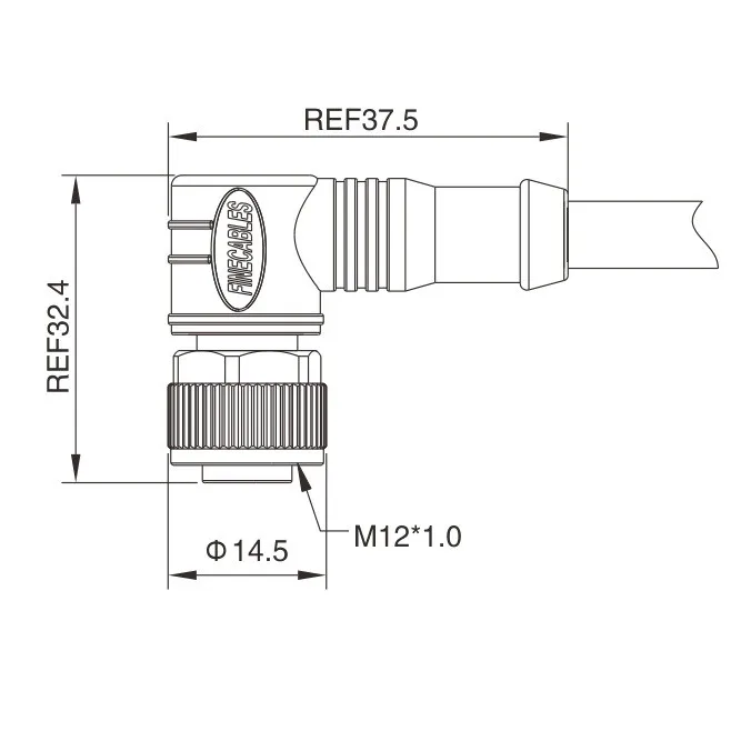 Finecables Ethernet Waterproof 8pin X Coded Right Angle M12 Connector ...