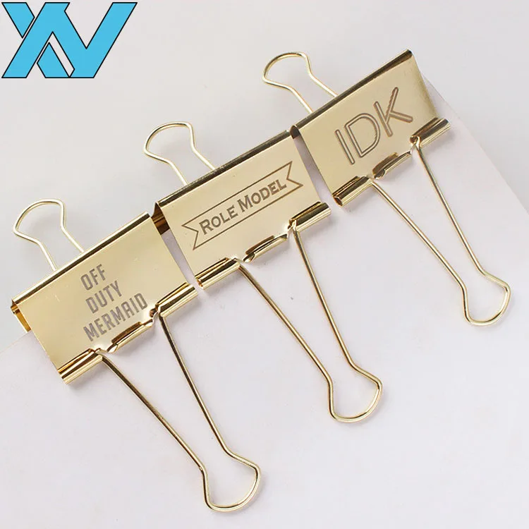 High Quality Fancy Shiny Metal Gold Giant Binder Clips With Customer ...
