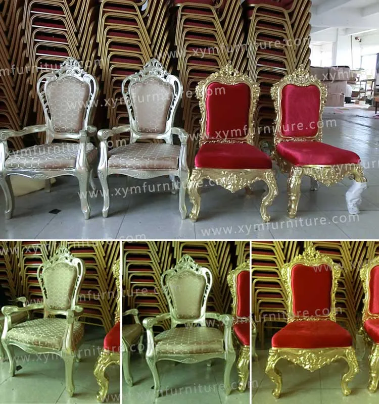 Vente d'usine, trône royal baroque durable, chaise royale pour mariage ...