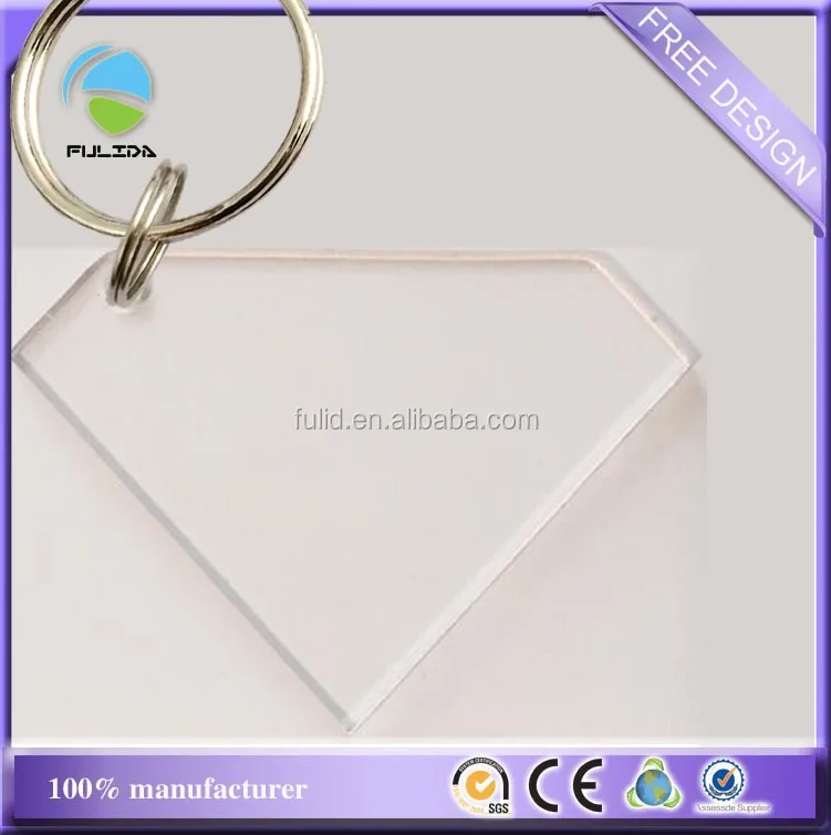 Custom Transparent Clear Rectangle Blank Acrylic Sheet Plastic Keychain ...