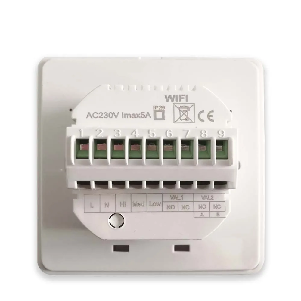 Black White Touch Control Panel Thermostat Fcu Fan Coil Glass Screen ...