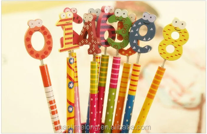 New Creative Cute Number Wooden Pencils/office And Study Pencils ...