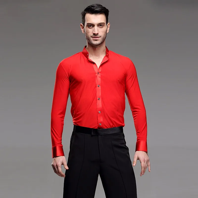 2017 New Male Latin Dance Tops Ballroom Performance Shirt Wear For Man ...
