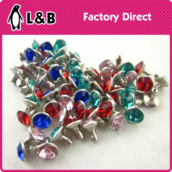 Fashion Custom Garment Rivets With Rhinestone Glass Stone Rivet,Metal ...