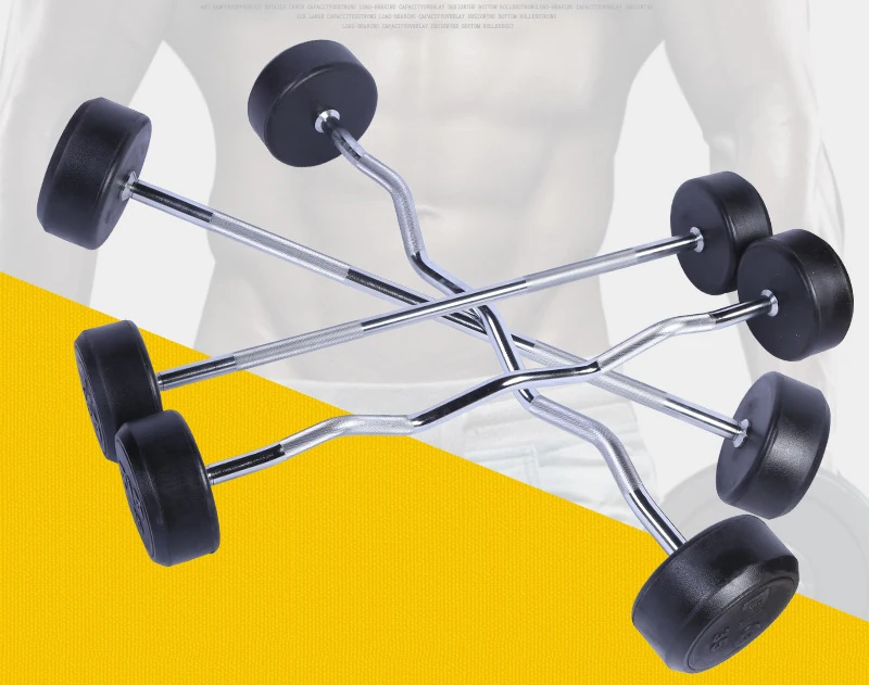 Body Building Fixed Straight Rubber Barbell - Buy Barbell,Olimpic ...