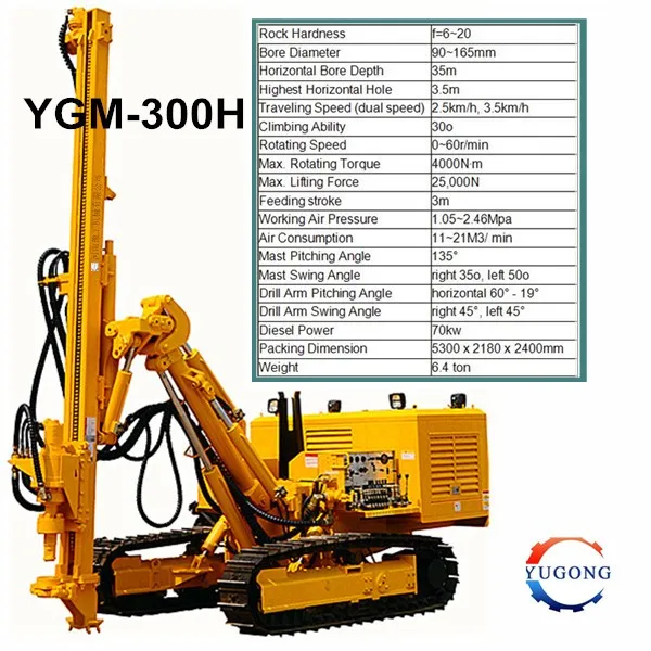 Tie-back Bolt Bore Hole Drill Rig Rotary Head Dth Drill Rig Sloping ...
