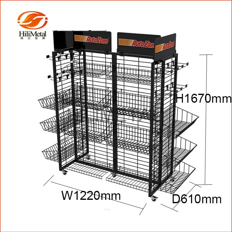 Double-sided Metal Hanging Bag Rack Stand Floor Standing Retail Store ...
