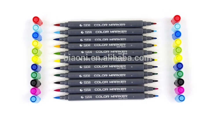 Sta Brand Art Marker Type Watercolor Brush Pen Set Dual Tip Marker Pen ...
