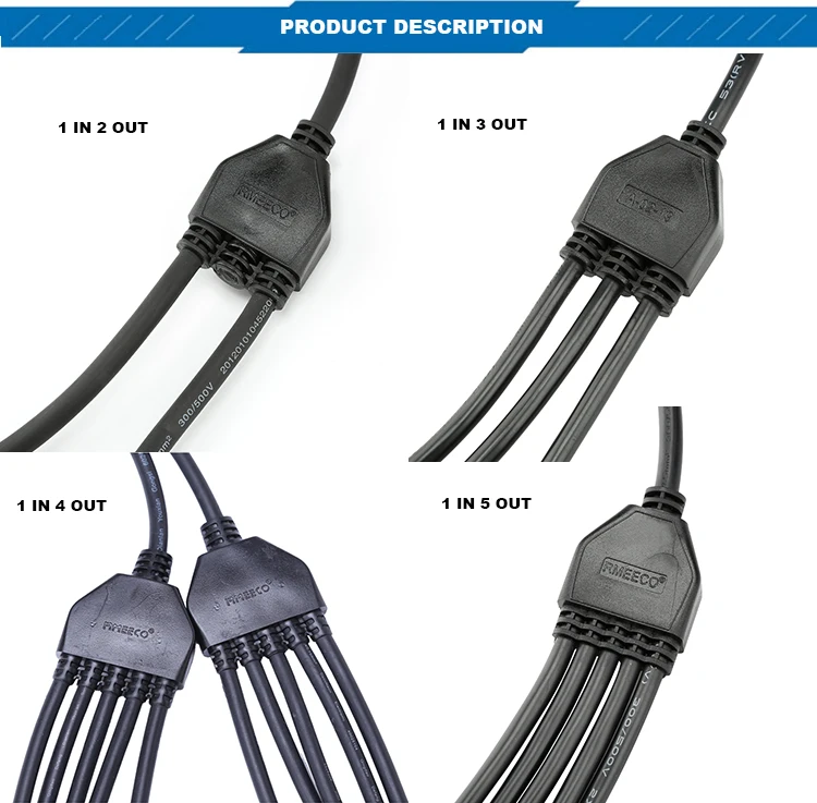 High Current 32a Connector Y Splitter Ip67 Cable Gland Connection - Buy ...