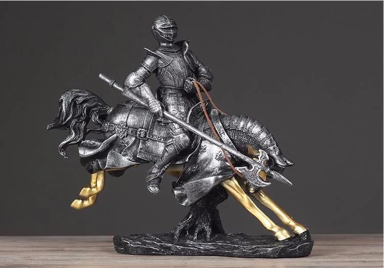 Antique Silver Resin Medieval Knight Statue - Buy Knight Statues ...
