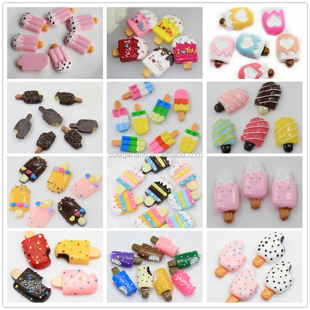 Simulation Food Miniature Ice Cream Cone Charm Pvc Plastic Crafts Ice ...