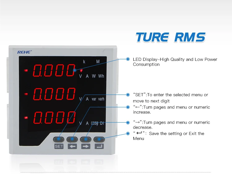 High Quality True Rms Digital Current Voltage Frequency Amp Volt Hz ...