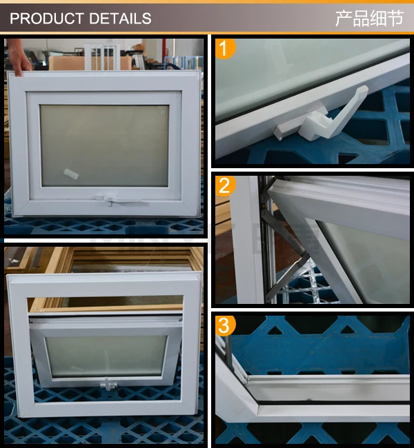 Upvc Awning Window With Fly Screen/plastic Window With Frosted Glass ...