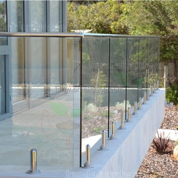 Fascia Mount Stainless Steel Spigot Glass Railing For Balcony With Slot ...
