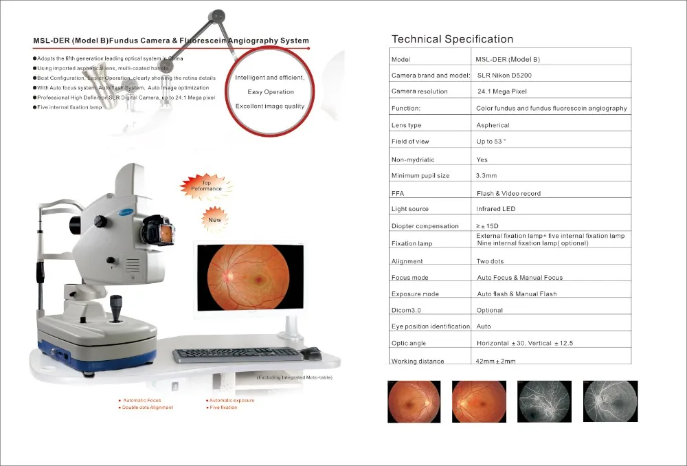 Professional Ophthalmic Instruments Digital Fundus Camera & Ffa/ Retina ...