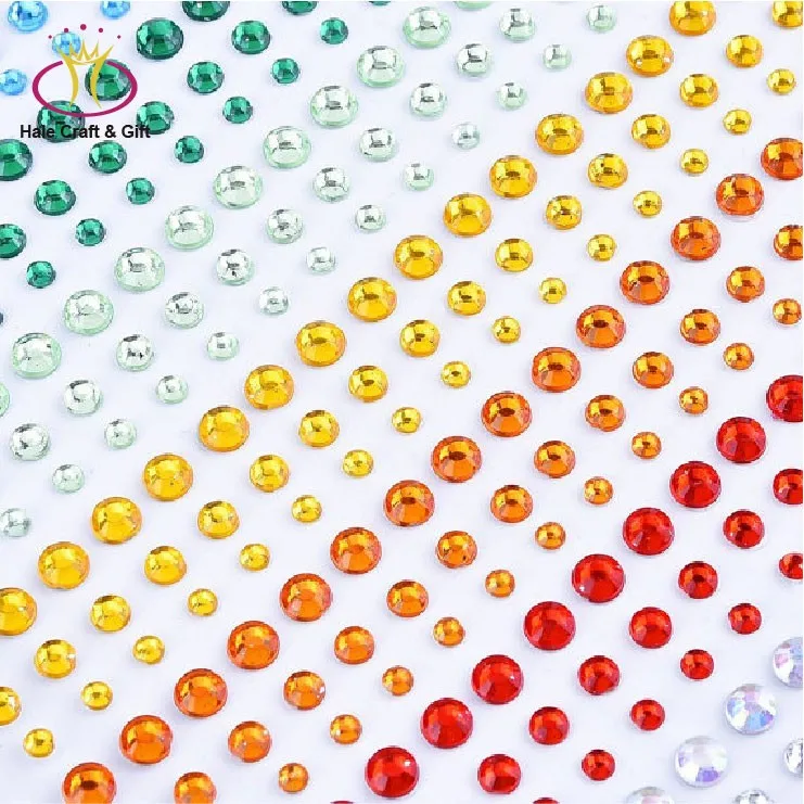Self Adhesive Acrylic Gem Sticker Rhinestone Diamante Embellishment ...