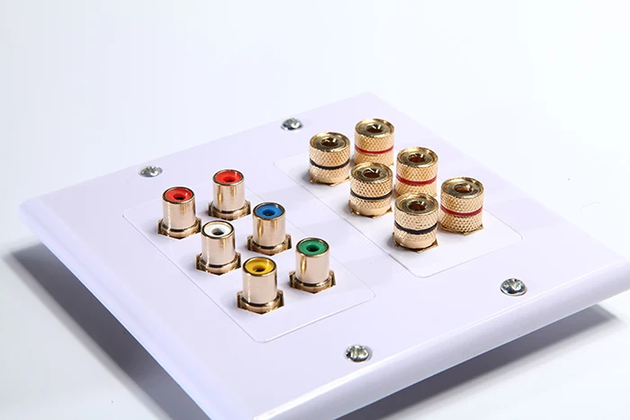 Home Theater Speaker Wall Plate Outlet 6 Speaker Sound Audio ...