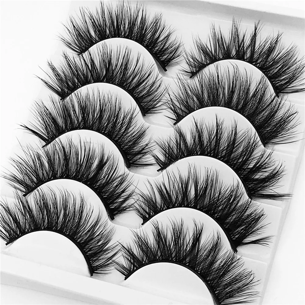 Wholesale Private Label False Eyelashes 5 Pairs 3d Faux Mink Long ...