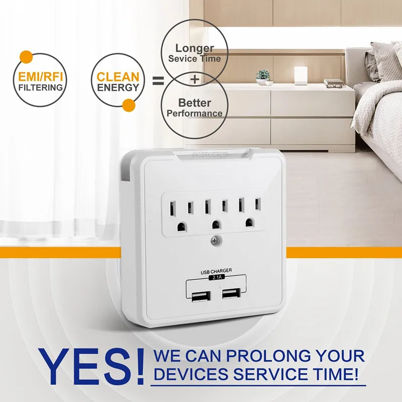 Smart Wall Mount High Speed Surge Protector Wall Socket Wall Tap With ...