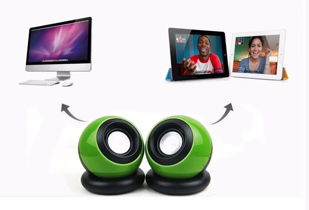 Green Wired Round Computer Speaker - Buy Round Computer Speaker,Wired ...