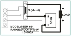 PZEM-051 Digital Multi-Function Meter - 100A 100V DC