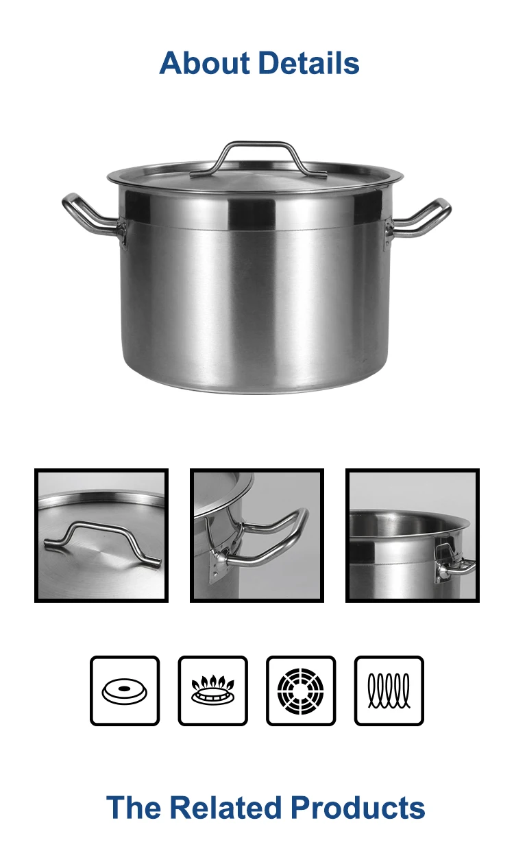 Wholesale Commercial Pots Restaurant Kitchen Stainless Steel Thick ...