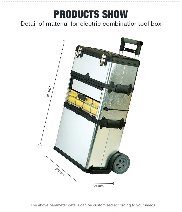 MJ-3166 Telescopic Handle Trolley Box - Durable & Versatile