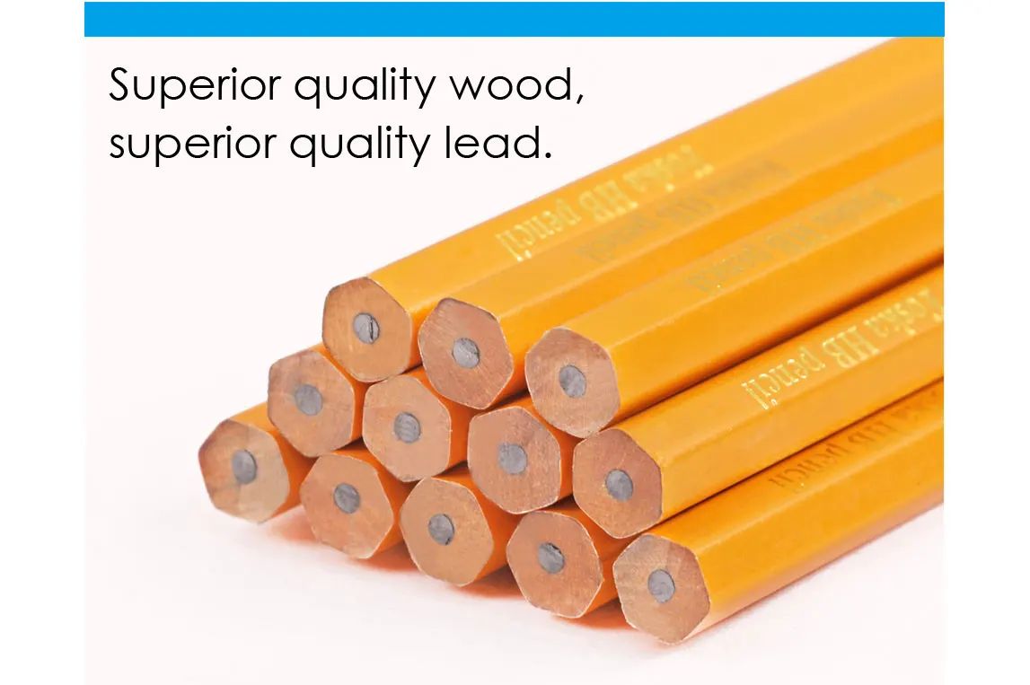 Foska HB Pencil - Reliable Yellow Hexagonal Wooden Charcoal