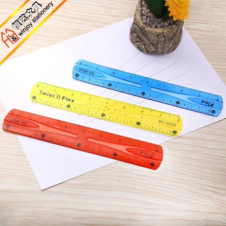 15cm Soft Pvc Plastic Straight Ruler With Branded Logo Flexible Curved ...