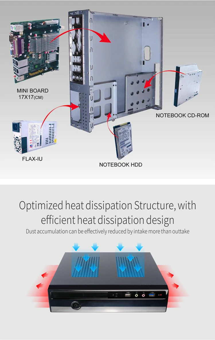 Leadway HTPC Mini PC Case - Ideal for Gaming & Office