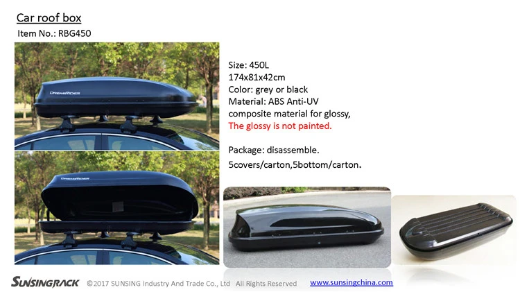 Sunsing New Design High Quality 450l Smooth Pc+abs Car Roof Box - Buy ...