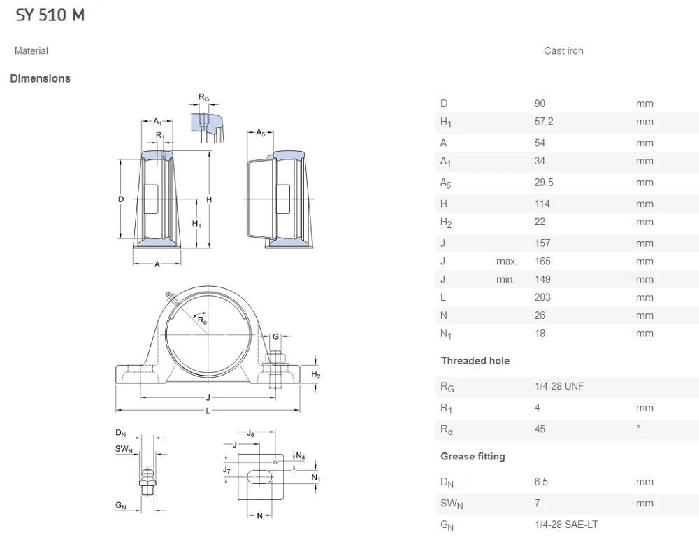 High Precision Y-bearings Plummer Block Housing Sy510m - Buy Housing ...