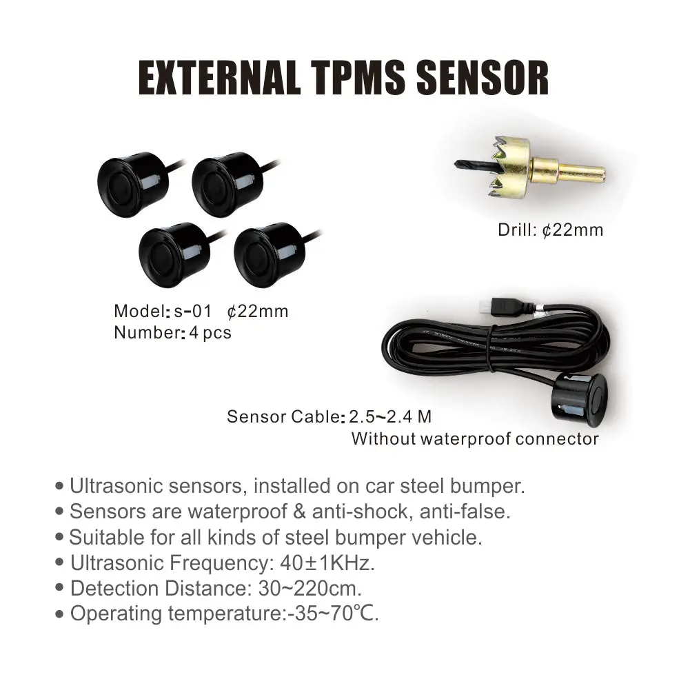 Factory 40khz Ultrasonic Car Parking Sensors With Water Proof - Buy ...