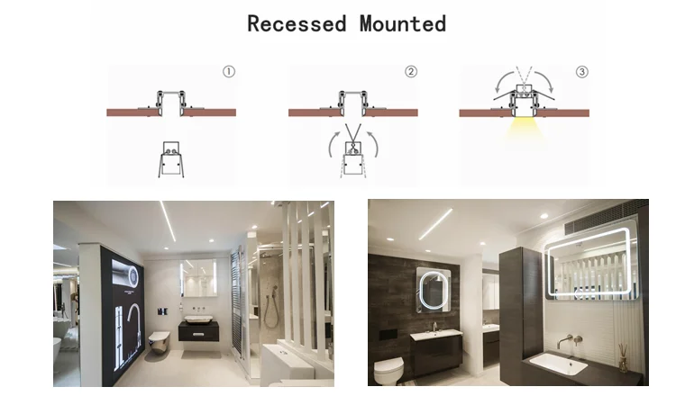 2018 New Design Trimless LED Profiles for Recessed Lighting