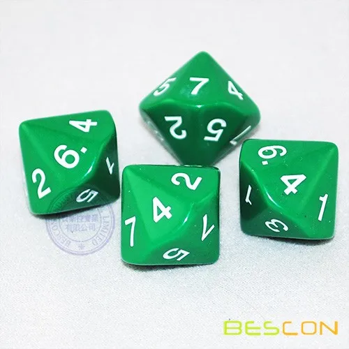 Polyhedral 14 Sided Dice 1-7 Twice (green) - Buy Multi-sided Dice,14 ...