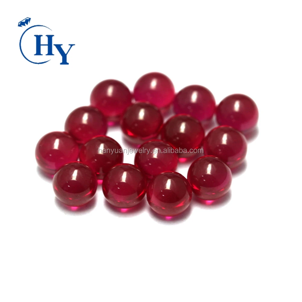 Loose Beads Wholesale 5# Red Corundum Synthetic Ruby Sphere - Buy ...