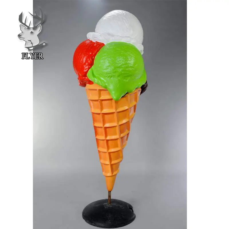 Home Park Garden Big Size Fiberglass Ice Cream Statue For Fast Food ...