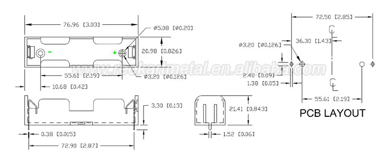 3.7V 1 Cell 18650 Battery Holder Case Plastic Battery Storage Box with ...