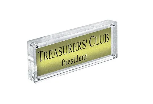 Clear Acrylic Logo Block Sign Holder - Versatile Display