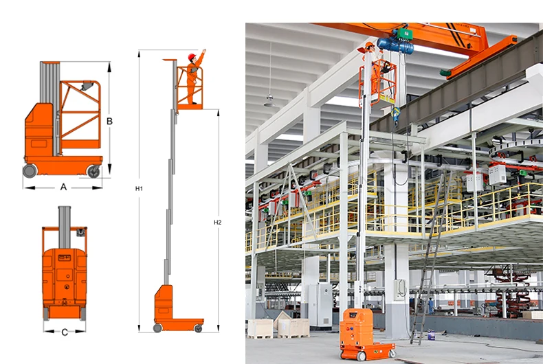 Sinolift Amwp 1000 Series Electric Single Mast Aluminum Work Platform ...