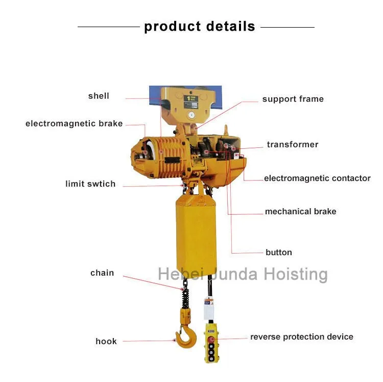 1 Ton Electric Chain Pully Block Electric Chain Hoist With Hook - Buy ...