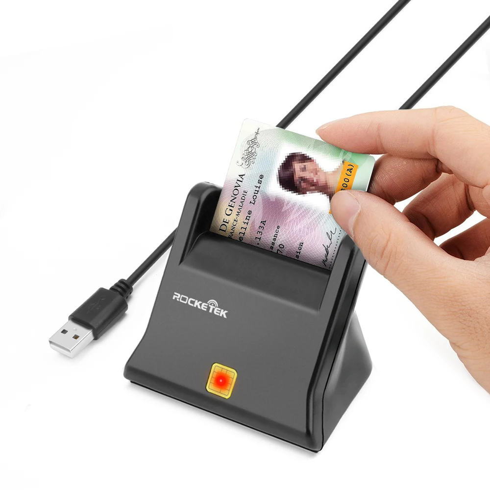 Rocketek Factory Price Portable Usb2.0 Smart Id Card Reader With Usb ...