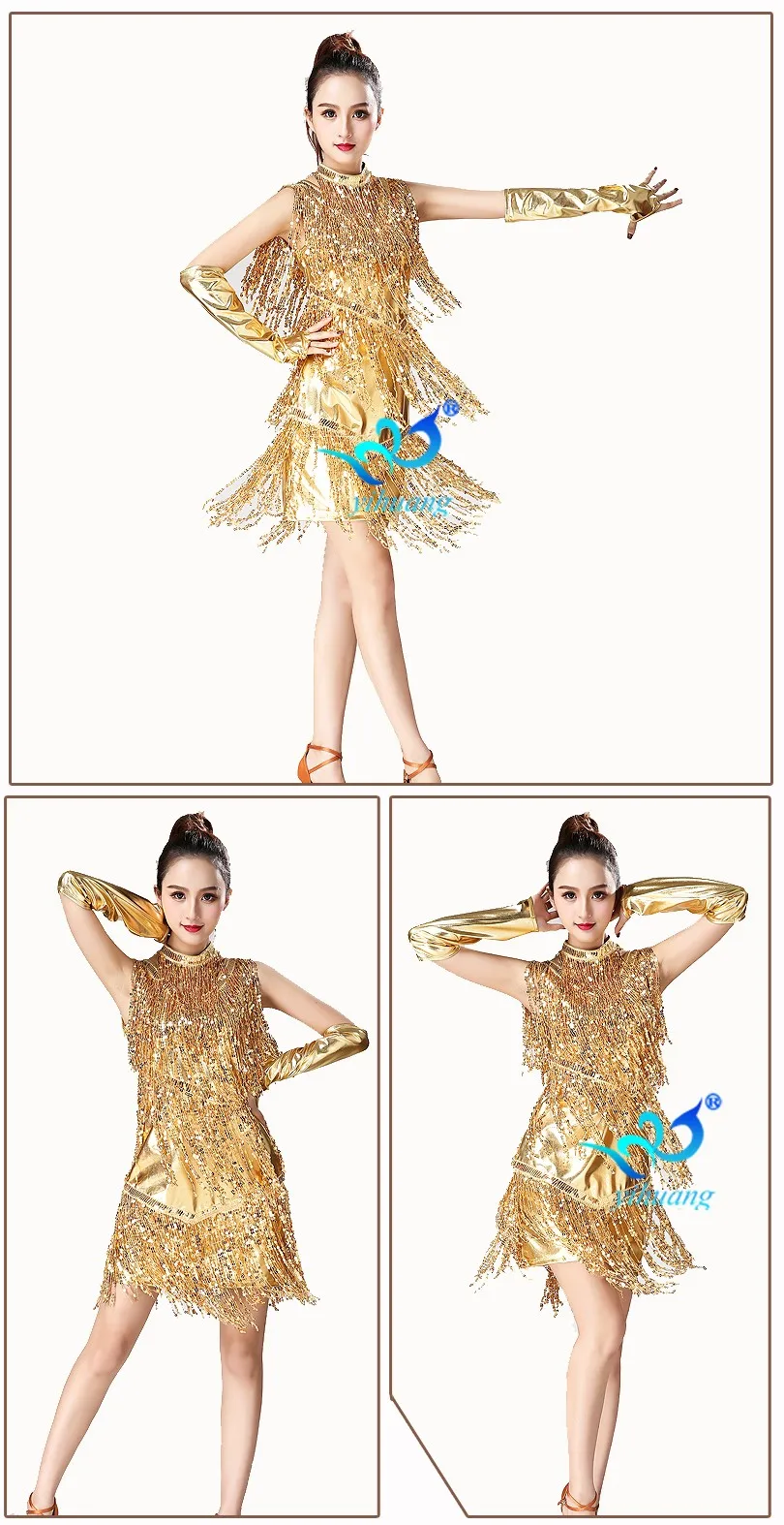 Fancy Clothing Tassels Sequins Dance Dress Sexy Costume Dancing Wear ...