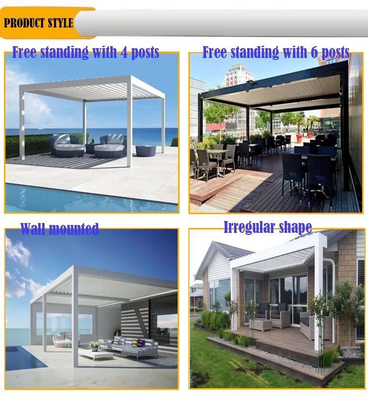 3x9 roof opening Pavilion retractable pergola| Alibaba.com