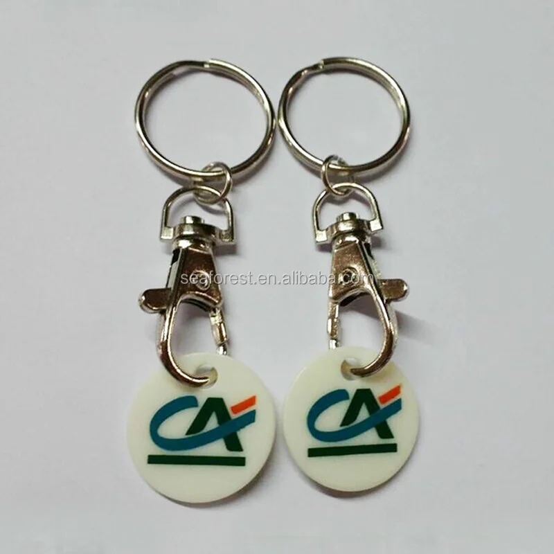Customized Plastic Shopping Trolley Pound Coin Token Key Ring, Shopping ...